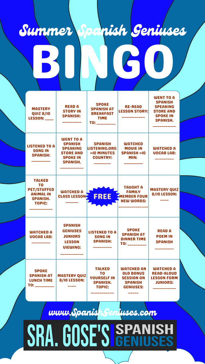 Summer Spanish Challenge (BINGO with prizes~) – Flip Flop Spanish ...