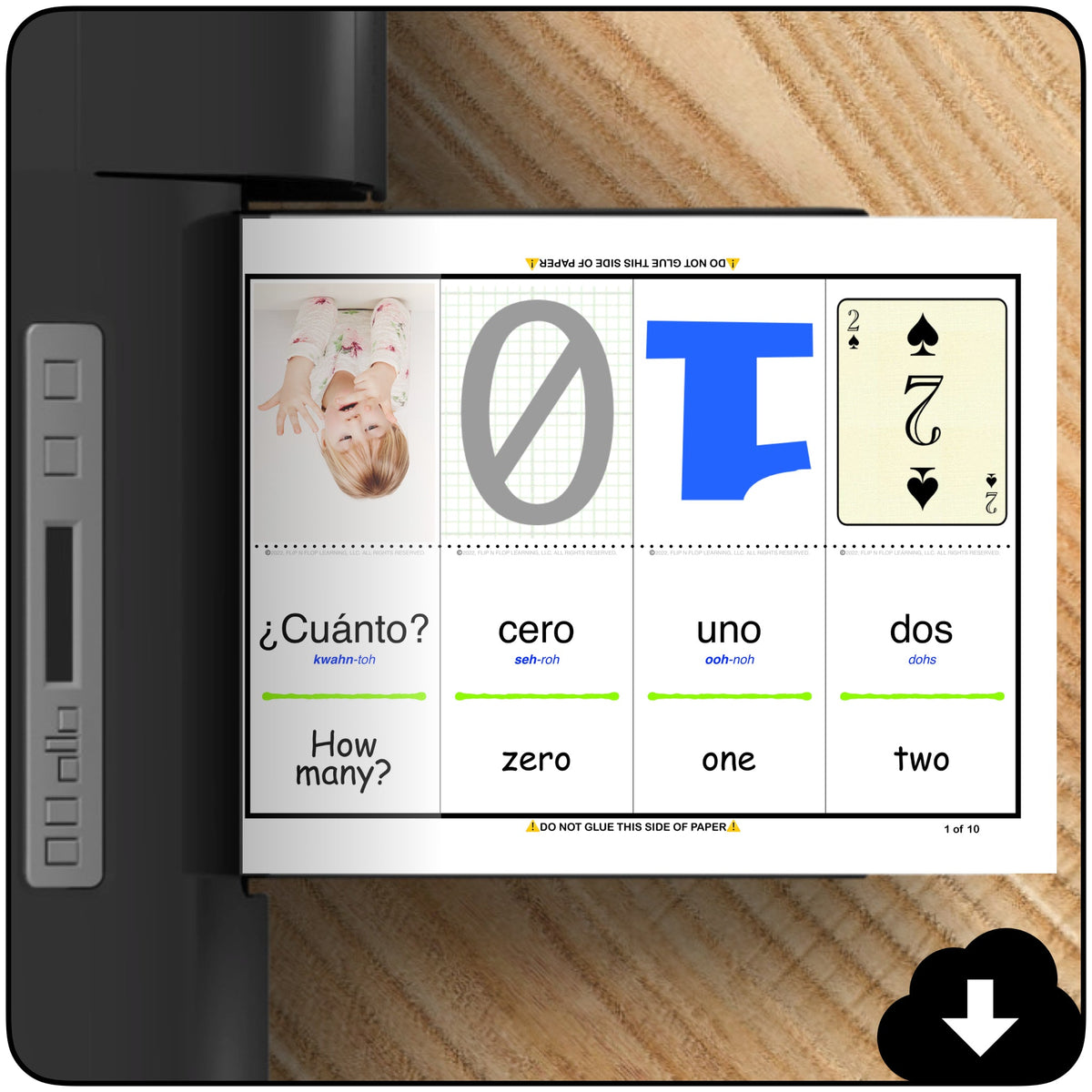 BUNDLED Flip Flop Spanish Flash Cards: Counting & Time Telling (Printa ...