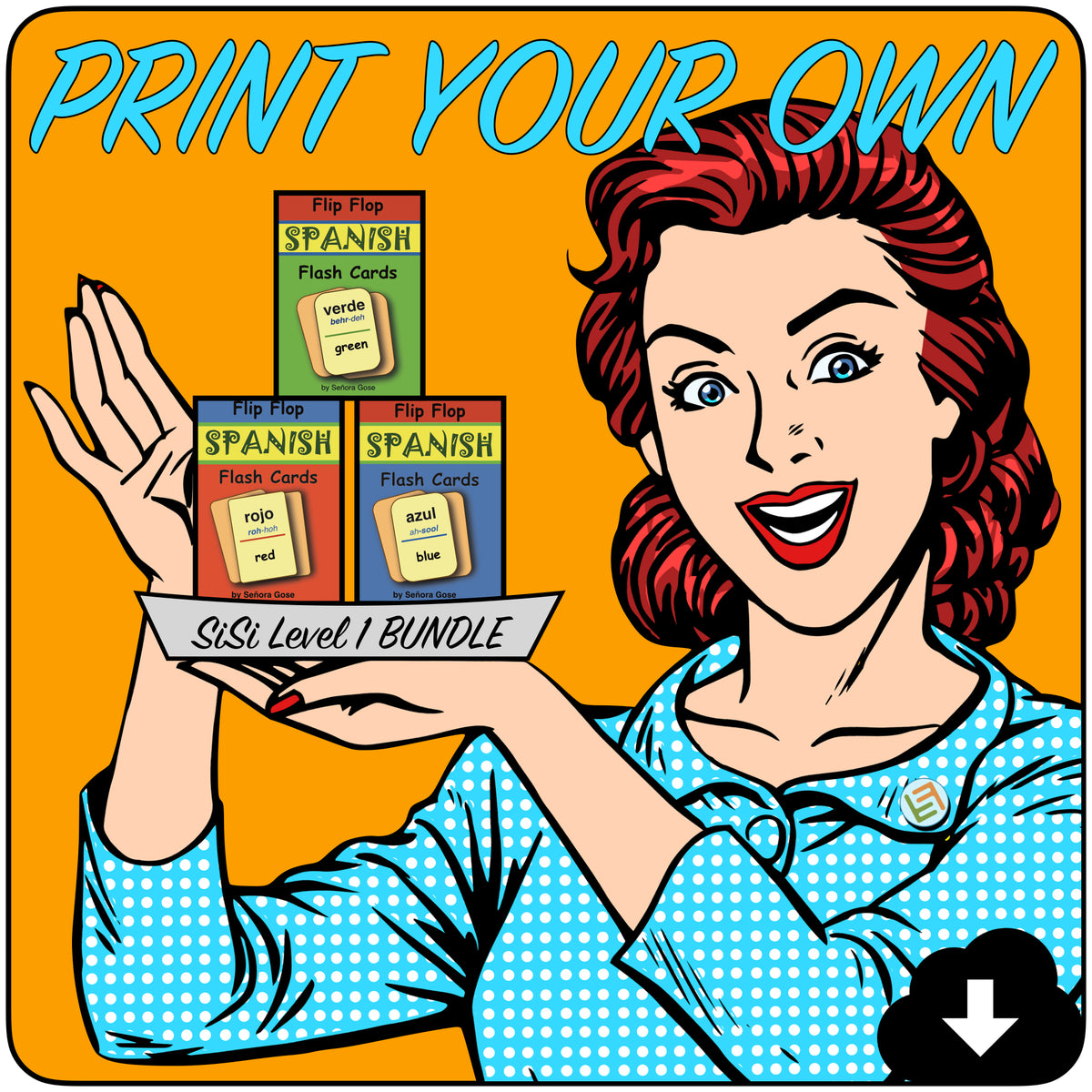 Flip Flop Spanish Flash Cards SiSi Level 1 Bundle (Printable) – Flip ...