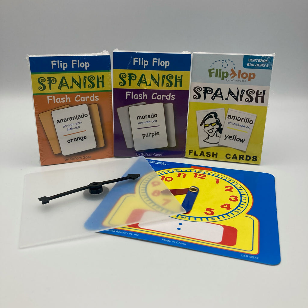 SiSi Level 2 Flash cards bundle + clock & spinner – Flip Flop Spanish ...