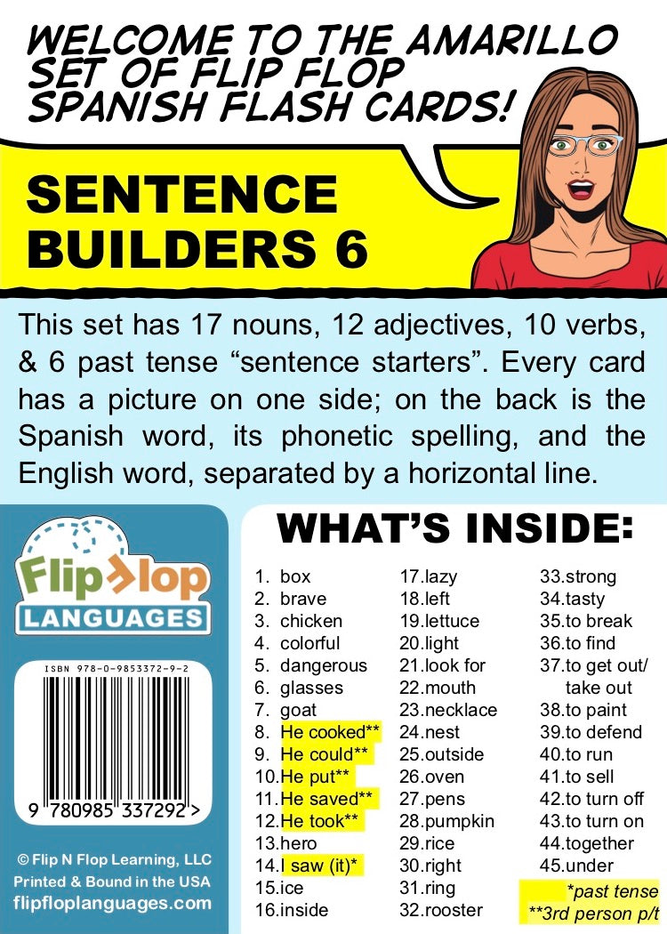 Flip Flop Spanish Flash Cards: Amarillo – Flip Flop Spanish & Spanish ...