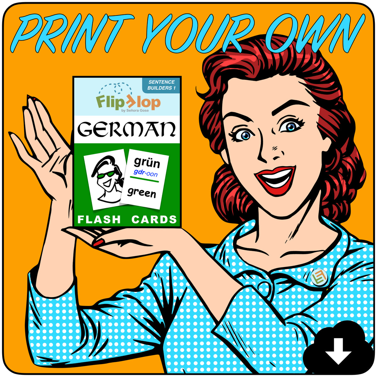 Flip Flop German Flash Cards: Grün (Printable) – Flip Flop Spanish ...