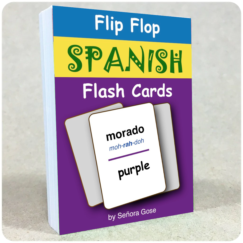 Flip Flop Spanish Flash Cards: Morado – Flip Flop Spanish & Spanish ...