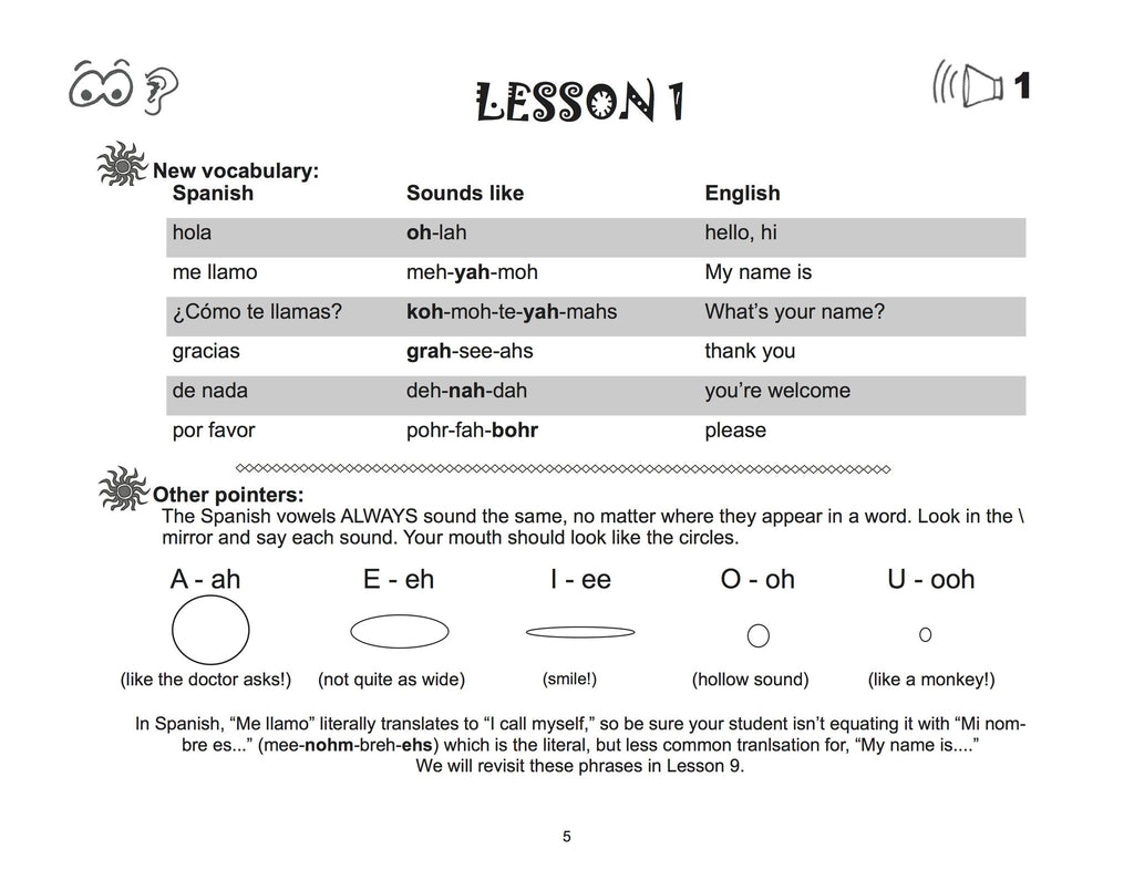 Level 1 Spanish Worksheets